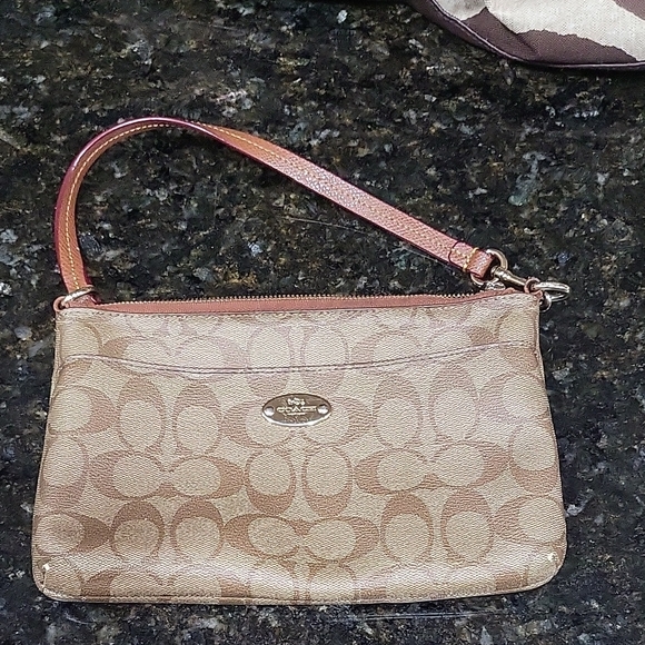 Coach | Bags | Coach Beige Signature Mini Handbag | Poshmark